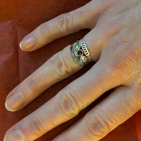 Personalized Jewelry, Custom Word Ring, Custom Name Ring, Stackable ...