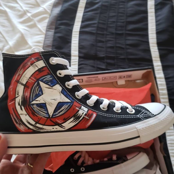 Custom Adult Converse-captain America Shields - Etsy