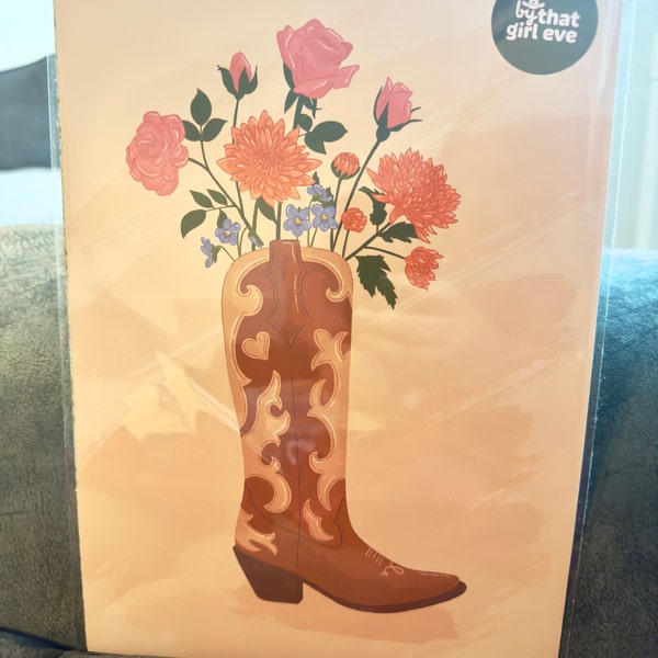 Cowboy Boots Inspirational Quote Print Never Let Your Head Hang Down ...