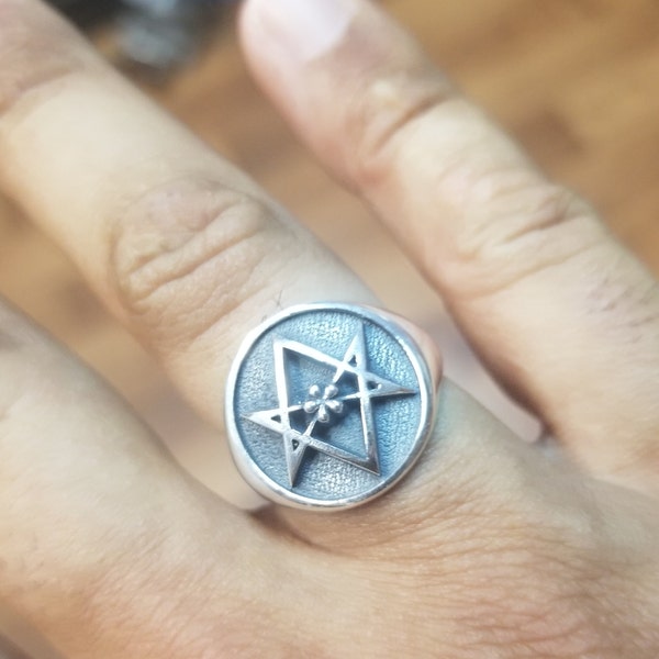 Solid Sterling Silver 925 Unicursal Hexagram Handmade 3D Ring - Etsy