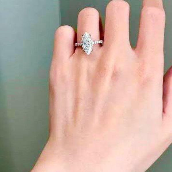 Floral Oval Cut Moissanite Engagement Ring Vintage 14K Gold Moissanite Diamond Wedding Ring ...