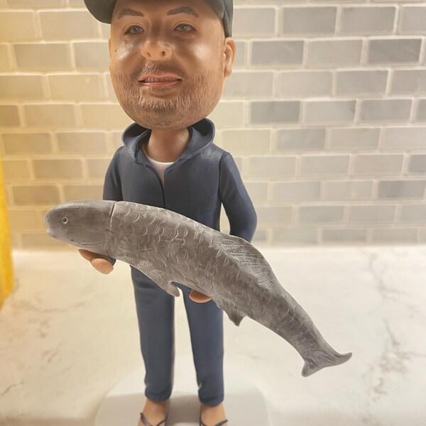 Personalized Fishing Bobblehead, Custom Fisherman Bobbleheads, Fishing ...