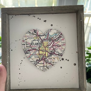 Chicago Heart Sign Heart Map Sign Chicago IL Sign Chicago | Etsy