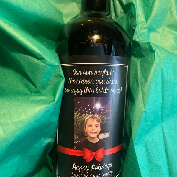 Funny Teacher Appreciation Gift / Custom Wine Bottle Label With Kids ...