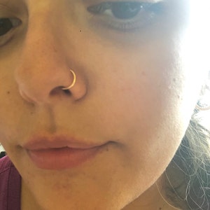 14K Solid Gold Nose Jewerly Open Nose Hoop Half Hoop Nose | Etsy