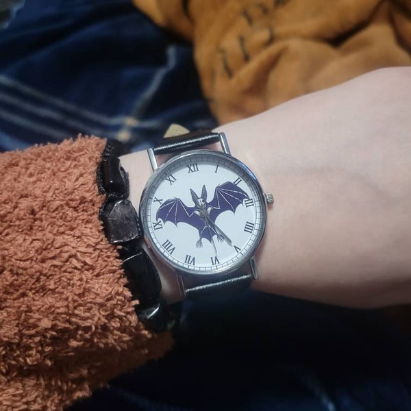 Bat Watch, Wrist Watch Skeleton of a Bat, Halloween Watch, Men's ...