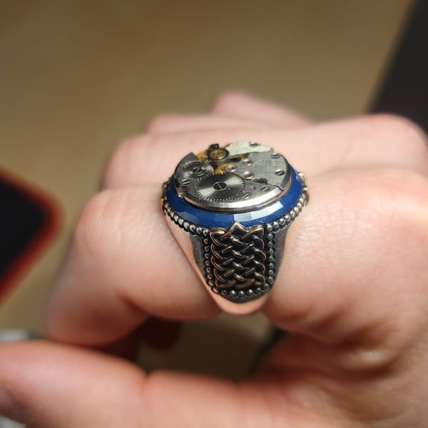 Silver Gear Ring , Watch Mechanism Ring , Swiss Gear Ring , Clock ...