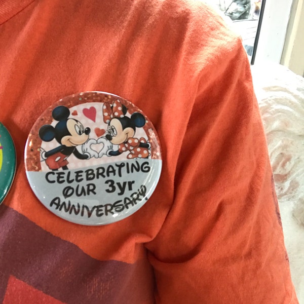Disney Anniversary Buttons-disney Anniversary Pins-mickey and Minnie ...