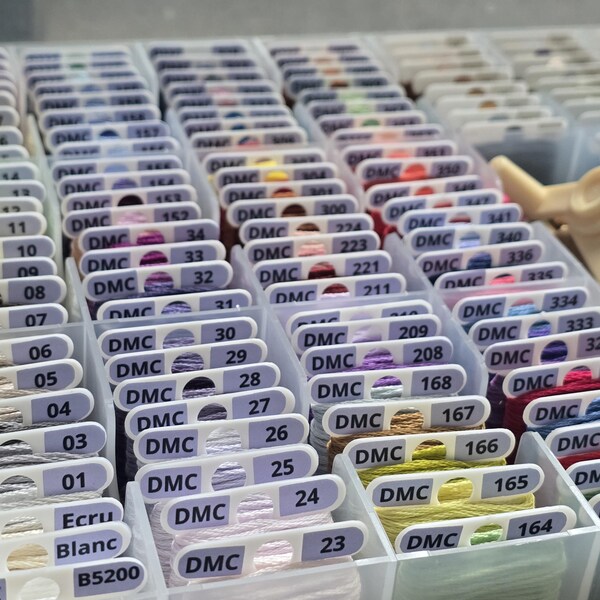 DMC Thread Labels - Organize Your Bobbins With Large Font Number ...