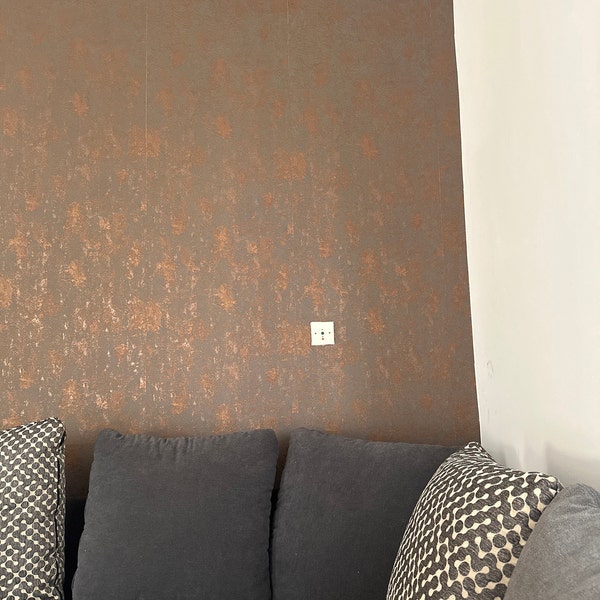 NEWROOM Behang Koper Non-woven Behang Licht Glanzend - Betonbehang Uni ...