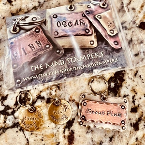 Large Dog Tag Personalized Pet ID Tag With Hand Stamped and | Etsy