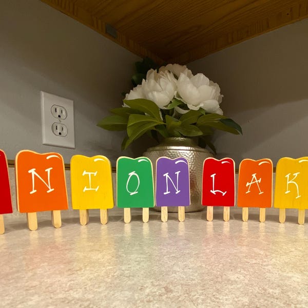 Personalized Popsicle Summer Decor Popsicle Blocks Personalized Blocks ...