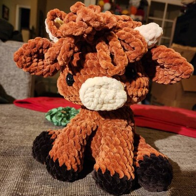 Amigurumi Highland Cow Pattern, Plush Pattern, Stuffed Highland Cow Toy ...