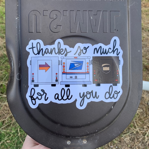 Thank You Mailbox Decal New, Waterproof Stickers, Mailman Gift, Mailbox ...