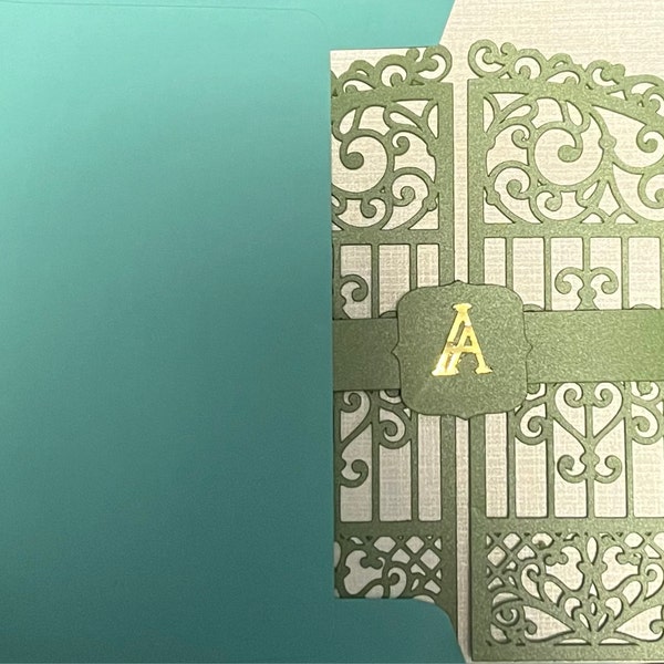 Gate Fold Wedding Invitation SVG, Door Gate Card Cricut Template ...