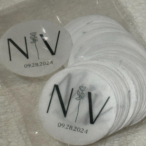 50 Personalized Edible Drink Toppers Quinceañera XV Design Custom Wafer ...