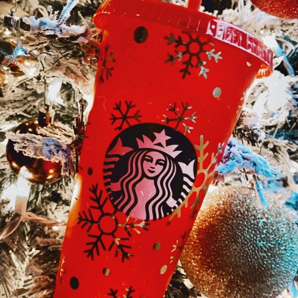 24oz Venti Cold Cup Starbucks Snowflake Svg, Starbuck Full Wrap Svg ...