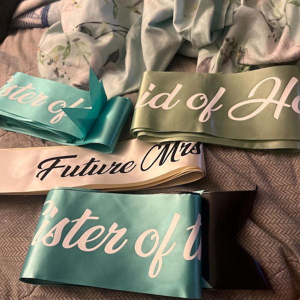 Your Text Sash Personalized Sash Customized Sash Bridal Sash Bridal ...