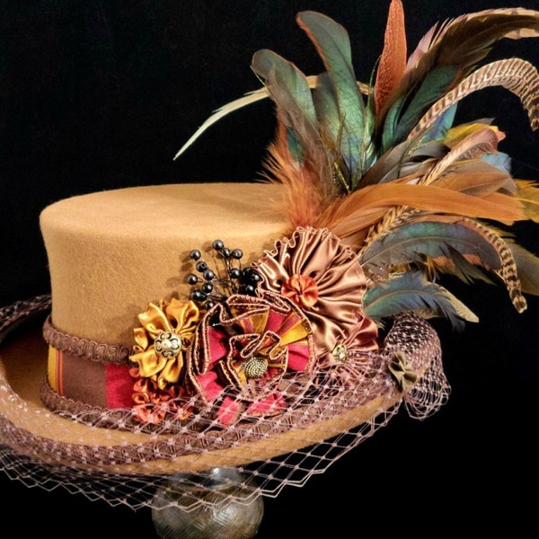 Elegant Tall Red and Black Top Hat - Etsy