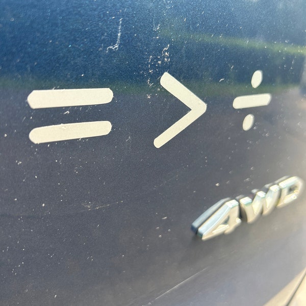Equality Car Decal | = > ÷ Sticker | Equality is Greater Than Division ...