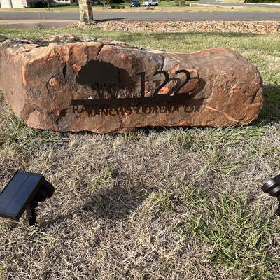 Custom Metal Home House Address Sign With Tree for Your Rock or Wall - Etsy