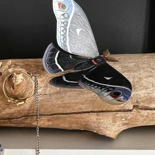 Realistic Dark Paper Moth Cutouts, Double-sided, Faux Deathhead ...