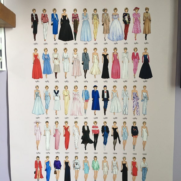 Princess Diana Fashion Infographic (in Princess Pink) - Etsy