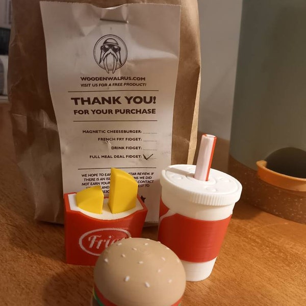 Cheeseburger Magnetic Fidget Toy 4 Piece Magnetic Slider Stim Toy ...