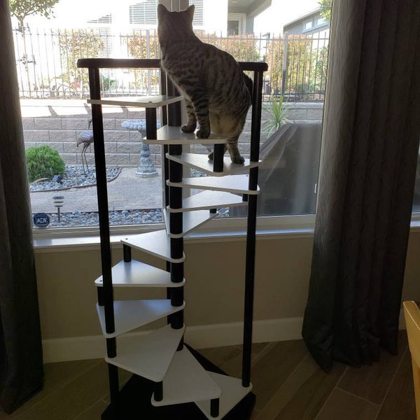 Cat Tree, 12 Step Spiral Cat Furniture, Best Cat Stairs (2023), Cat ...