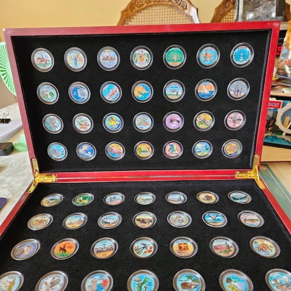 1999-2009 Complete Colorized Set of State Quarters 56-coin Set Cherry ...