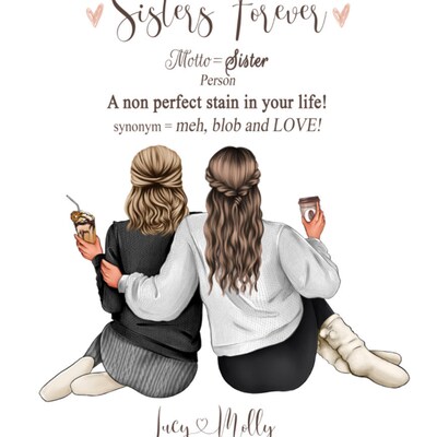 Custom Friend Prints, Friends Portrait Illustration, Personalised Wall ...
