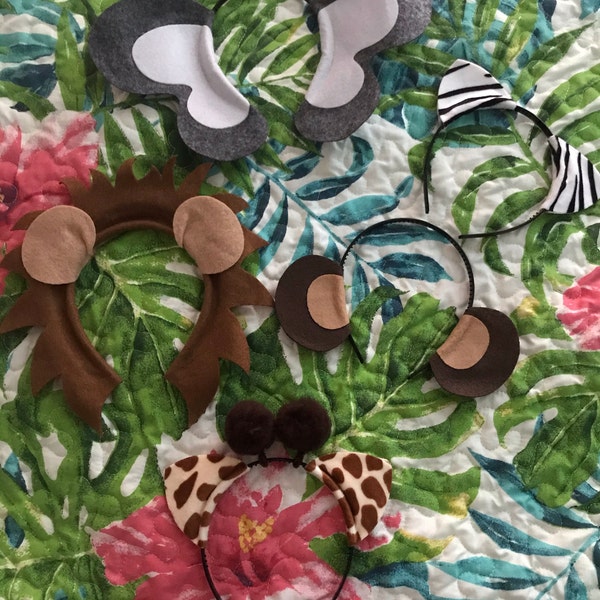 Jungle Safari Zoo Animals Theme Ears Headband Birthday Party Favor ...