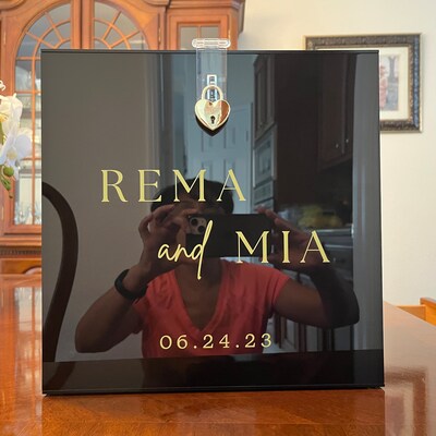 Personalized Name Card Box Wedding Acrylic Card Box With Lock and Key ...