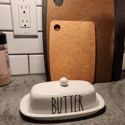 Farmhouse Servingware, Ceramic Butter Dish, Farmhouse Kitchen Decor ...