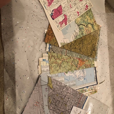 MAP Pages / 20 Pc. Vintage Map Scrap Pack / Map Scrap Kit DIY for ...