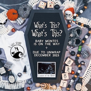 Goth Christmas Pregnancy Announcement Digital, Nightmare Holiday Social ...