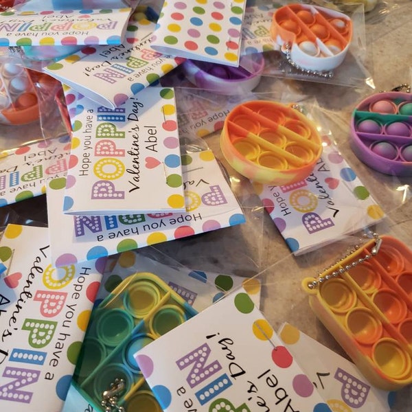 PASTEL POP IT Valentine's Day Treat Tags Cards Set of 12 {one Dozen ...