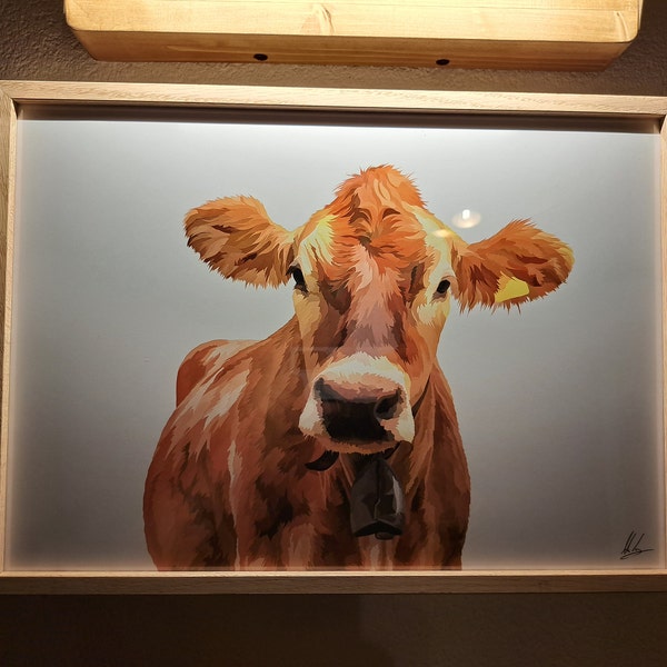 Jersey Cow Art Print - Jersey Cow Painting - Cattle Art Print - Jersey ...