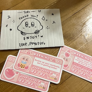 Cute Car Warning Sticker Car Decal, Pink Kawaii, Airbag Label ...