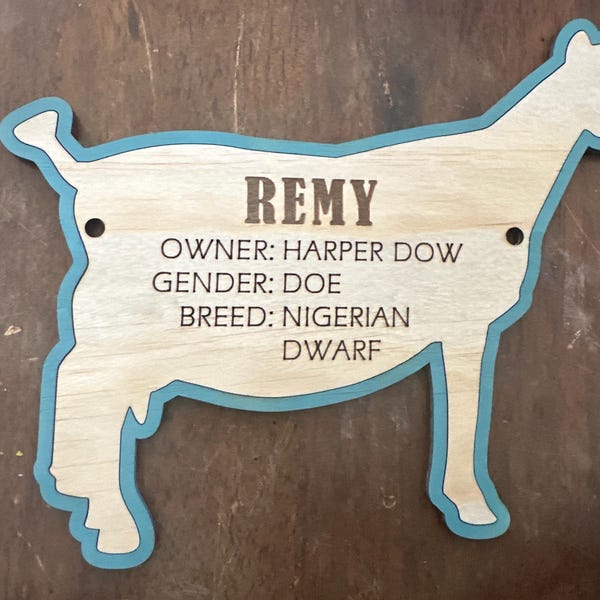 Customizable Pig Hog Stall Tag or Name Plate Label for Fairs and ...