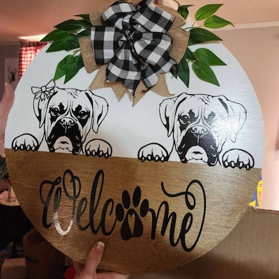 Pug Dog 18 Inch Door Hanger, Dog Welcome Sign - Etsy