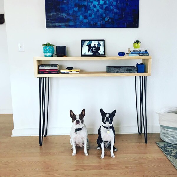 Media Console TV Table With Mid Century Hairpin Legs - Etsy