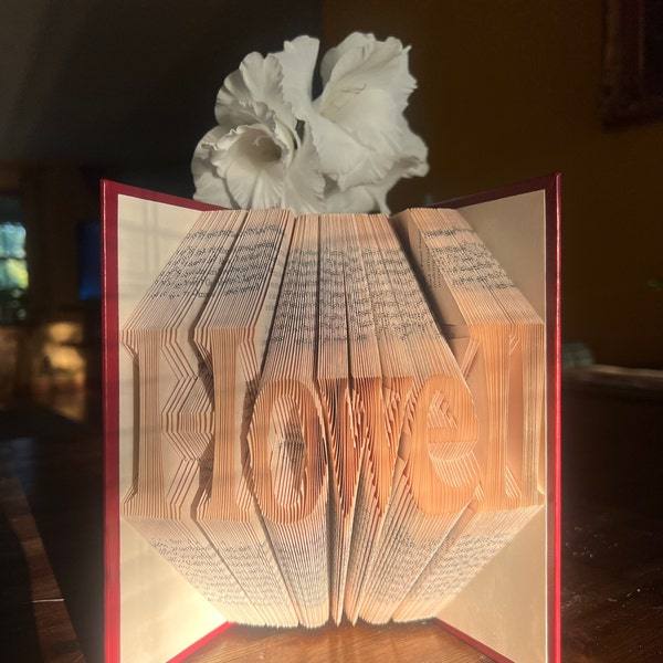 Custom Name Folded Book Art Anniversary Gift - Etsy