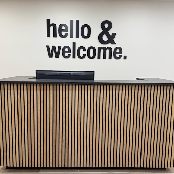 Hello & Welcome, Office, Wall, Art, Decor, 3D, PVC, Typography ...