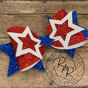 Star Bow Template SVG Stars USA Red White Blue Bow Pdf - Etsy