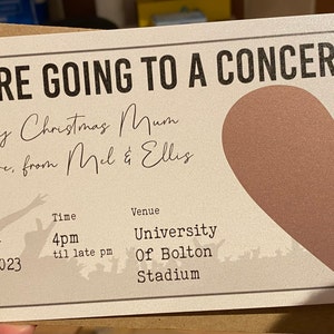 Personalised Surprise Birthday Card Personalised Surprise Concert ...