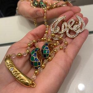 Avon Initial Letter D With Rhinestones Vintage Gold Tone Cursive Letter ...