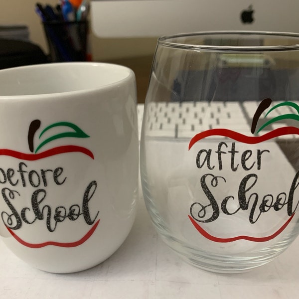 Before After School SVG File, Teacher SVG, Apple SVG File, Cricut ...