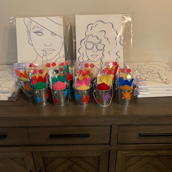 All Made Up/paint Party/sip and Paint/ Pre-drawn Canvas/art Party/diy ...