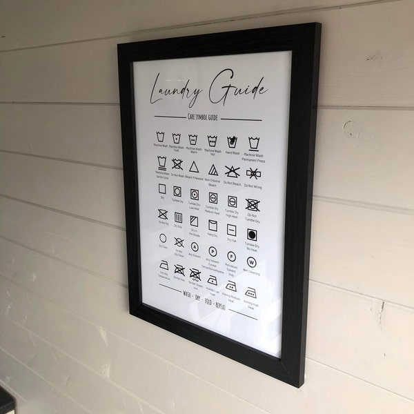 Laundry Sign, Laundry Room Decor, Laundry Symbols, Laundry Instructions ...